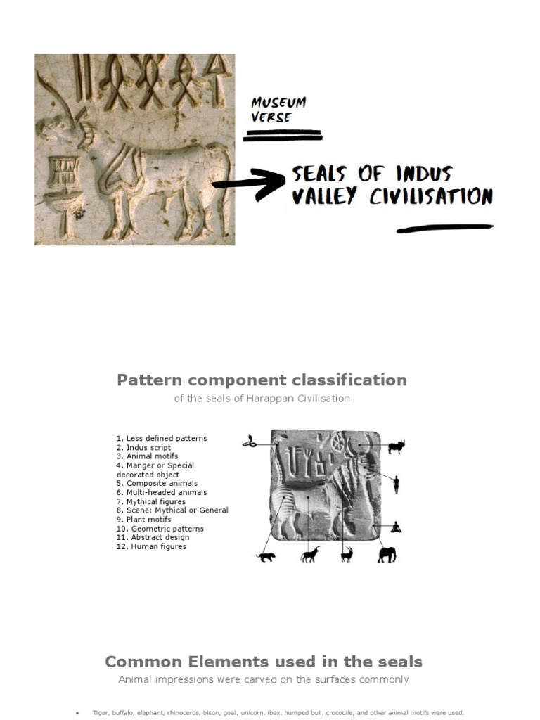 Pattern component classification of Harappan seals | PDF | Unicorn