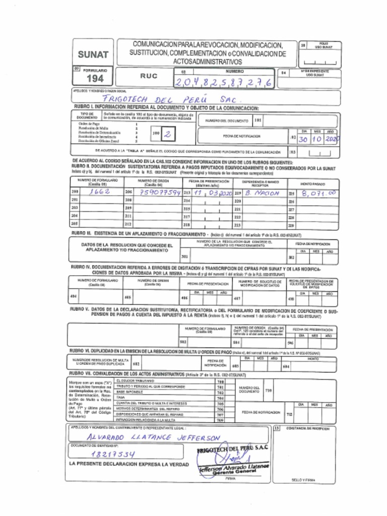 Formulario 194 PDF | PDF
