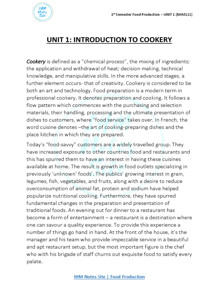 Introduction To Cookery Pdf Cooking Hand Washing
