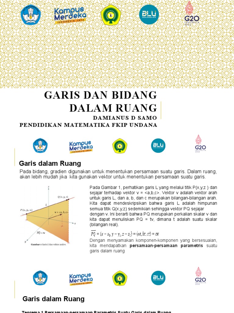 Pertemuan 9. Garis Dan Bidang Dalam Ruang | PDF | Metode & Bahan Ajar ...