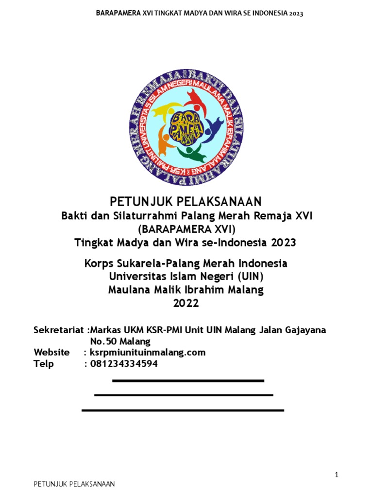 Petunjuk Pelaksanaan Bara Pamera Xvi | PDF