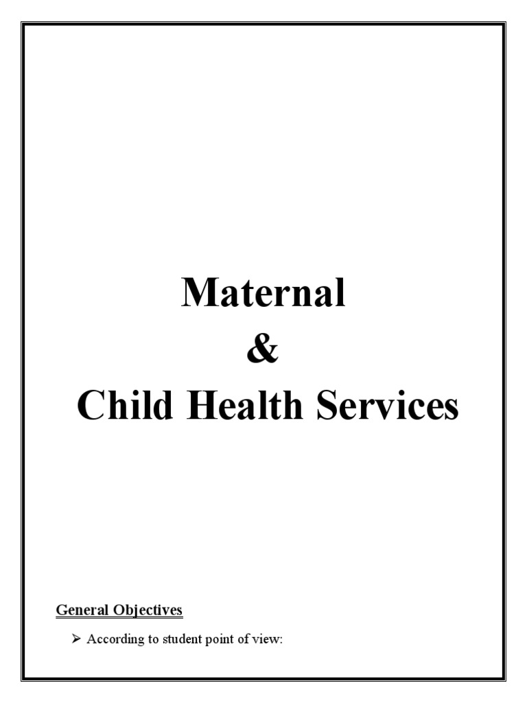 Maternal & Child Health Service | PDF | Maternal Death | Postpartum Period