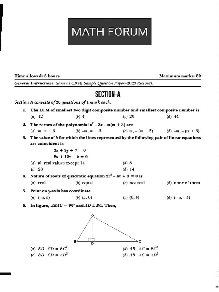 Class 10 CBSE Maths | PDF