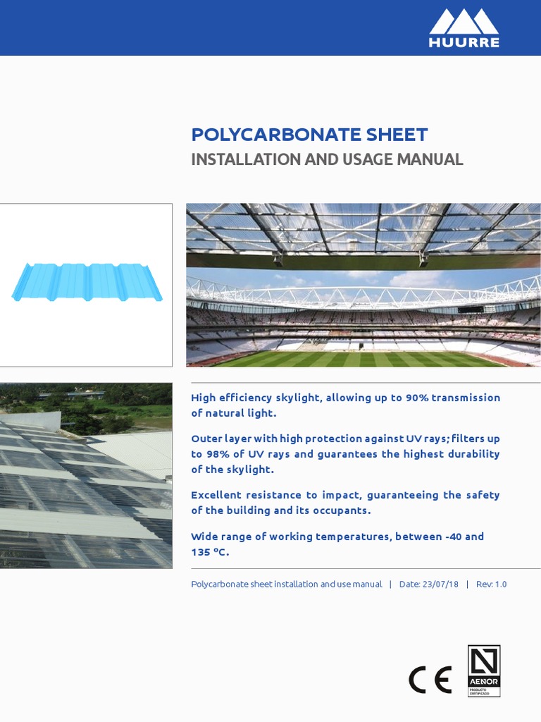 Policarbonate Sheet - Installation and Usage Manual - EN | PDF ...