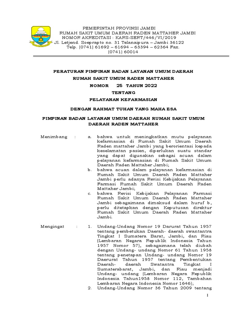 1 A SK Tentang Kebijakan Standar Pelayanan Kefarmasian 2022 BARU | PDF