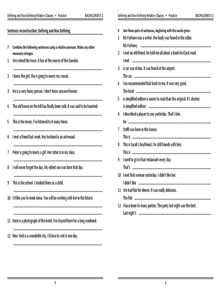 Relative Clauses Bac2 Pra-Pages-3 | PDF | Cognitive Science | Language Mechanics