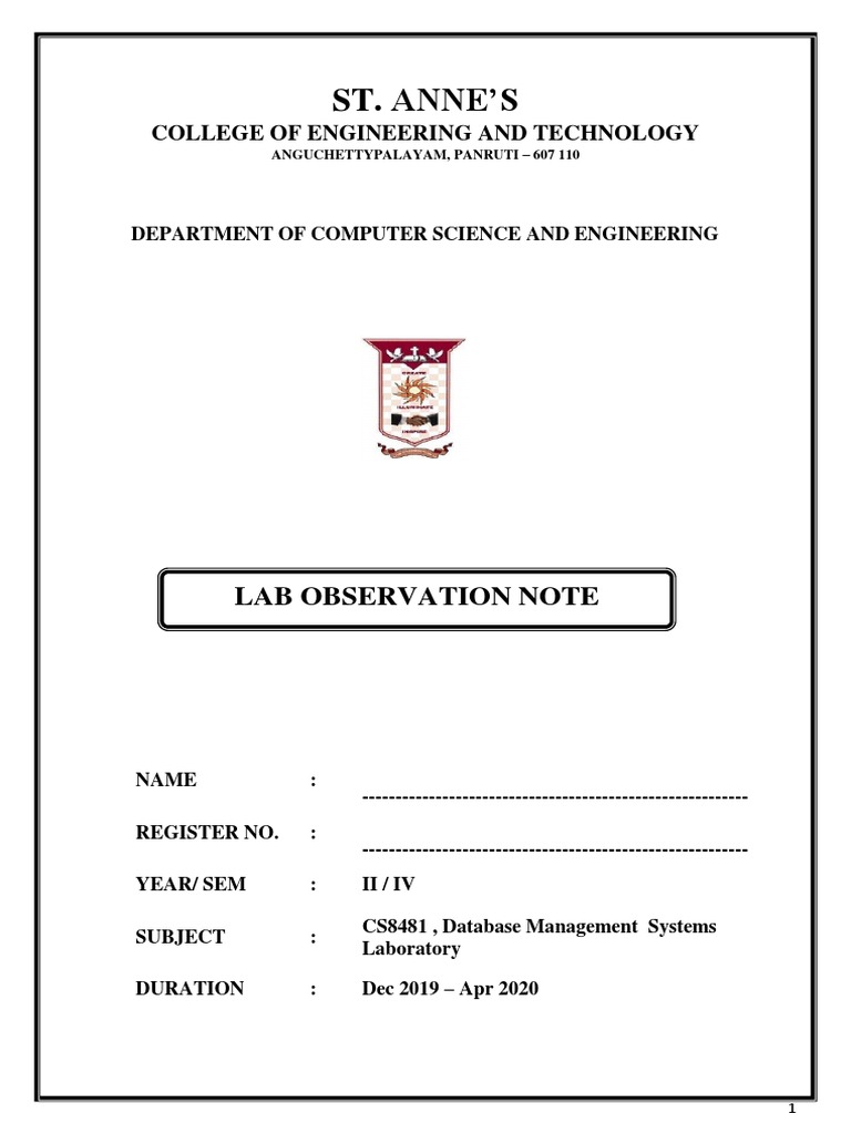 1st Experiment PDF | PDF | Pl/Sql | Databases
