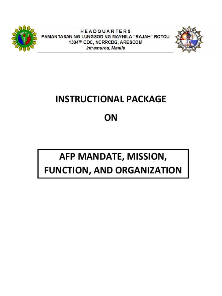 Afp Mandate Mission Function and Organization | PDF | Government ...