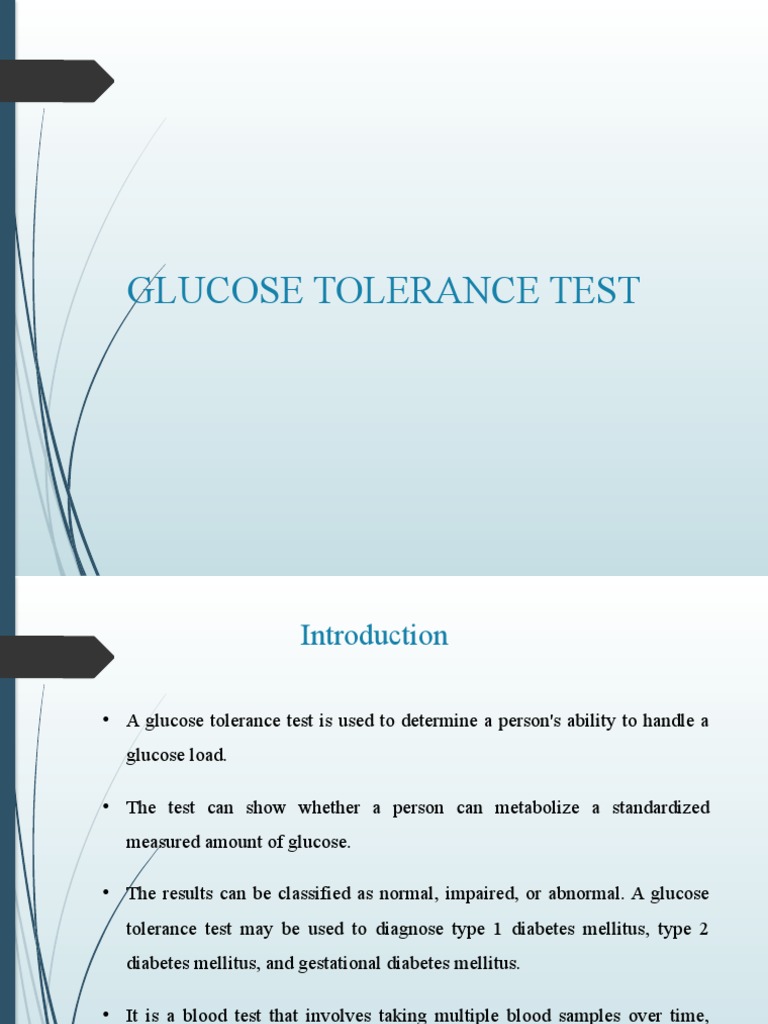 Unit 2 Glucose Tolerance Test | PDF | Diabetes | Prediabetes
