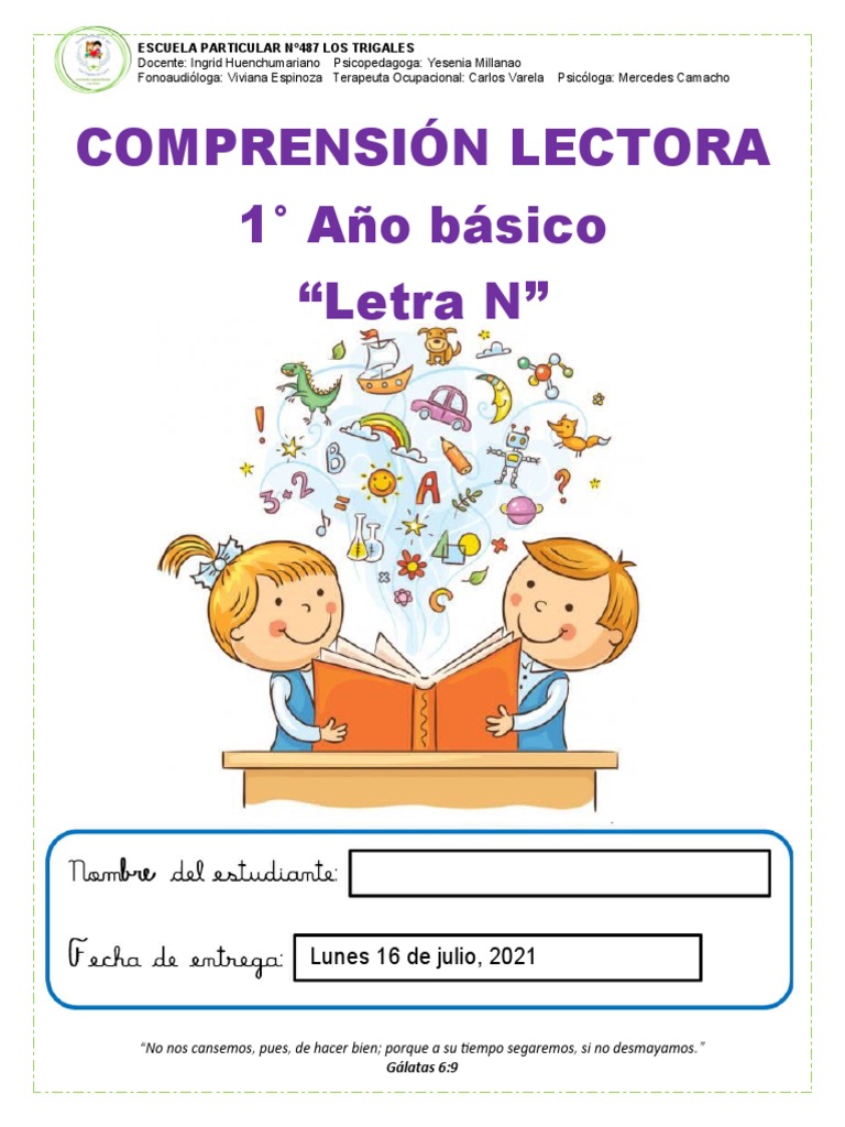 Cuadernillo Letra N Final | PDF | Cognición | Aprendizaje