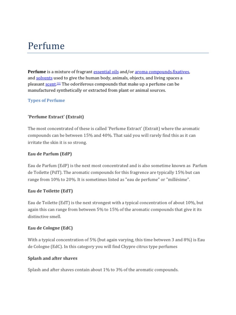 Perfume | PDF | Perfume | Odor