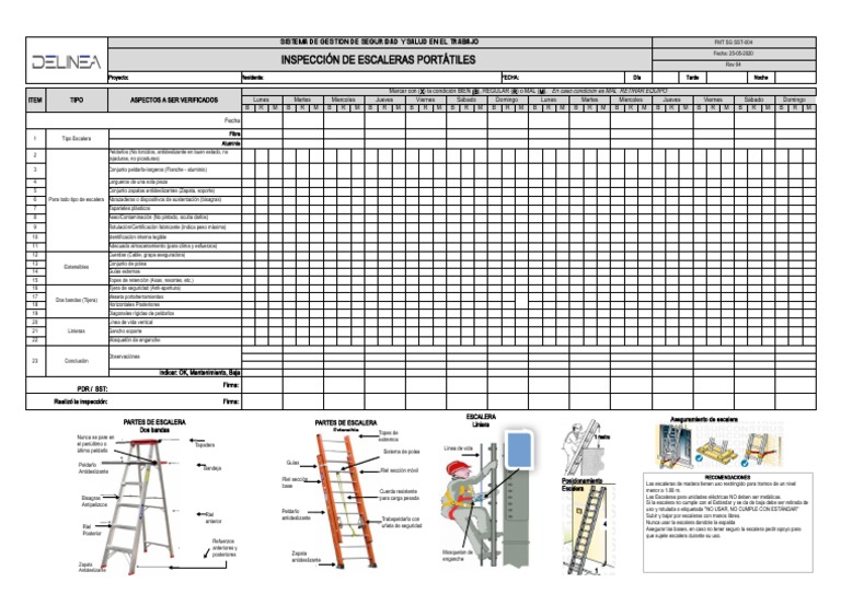 Inspeccion de Escalera.xlsx | PDF | Escalera | Bienes manufacturados