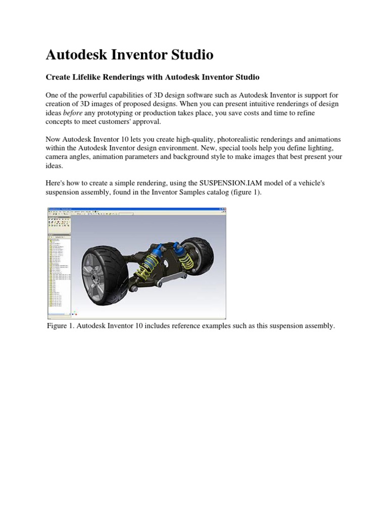 Autodesk Inventor Studio | PDF | Rendering (Computer Graphics) | Autodesk