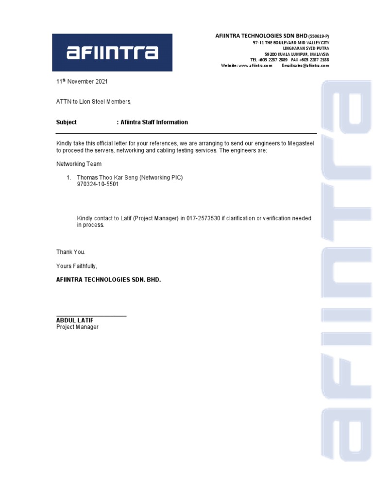 Afiintra Staff Deployment Notice | PDF | Computers