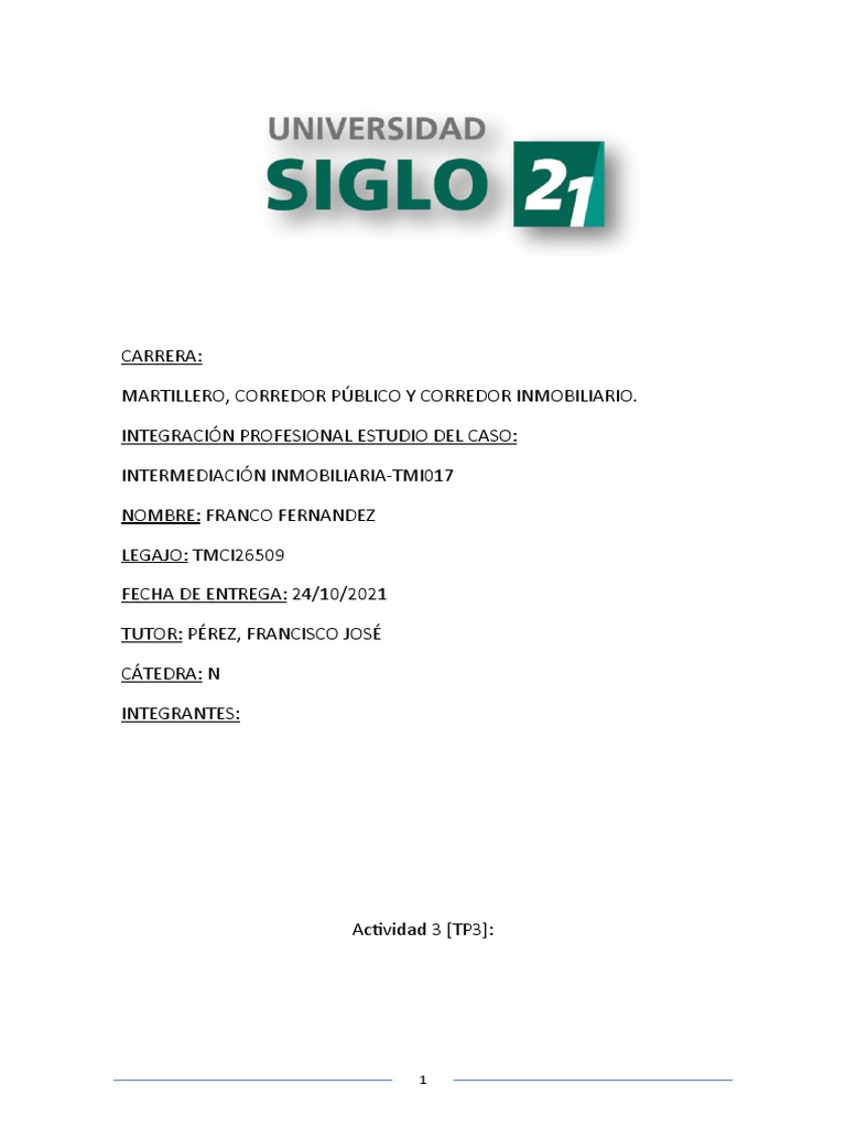 TP N 3 Integracion | PDF | Derecho | Finanzas y dinero