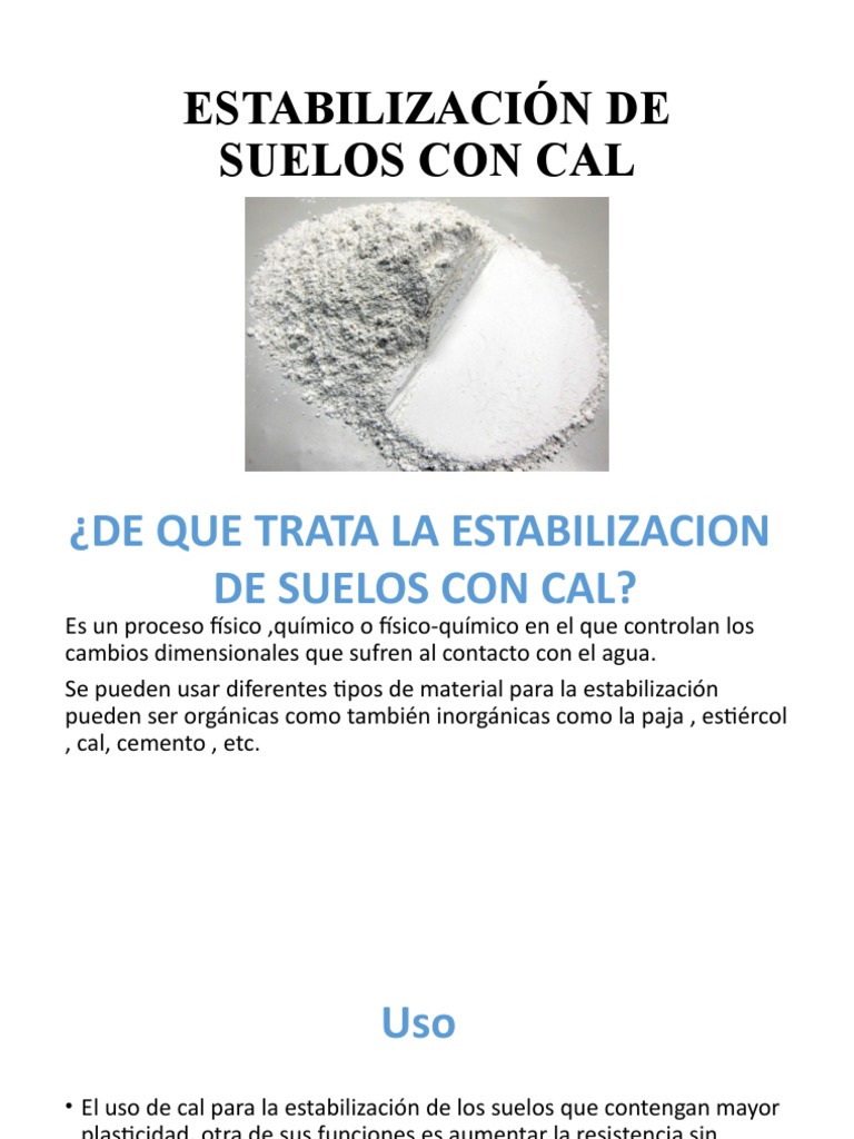 Estabilización de Suelos Con Cal | PDF | Suelo | Cemento
