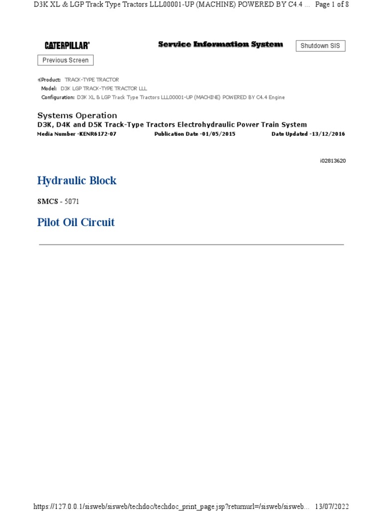 Hydraulic Block Pilot Oil D3 Atw 5K | PDF | Valve | Piston