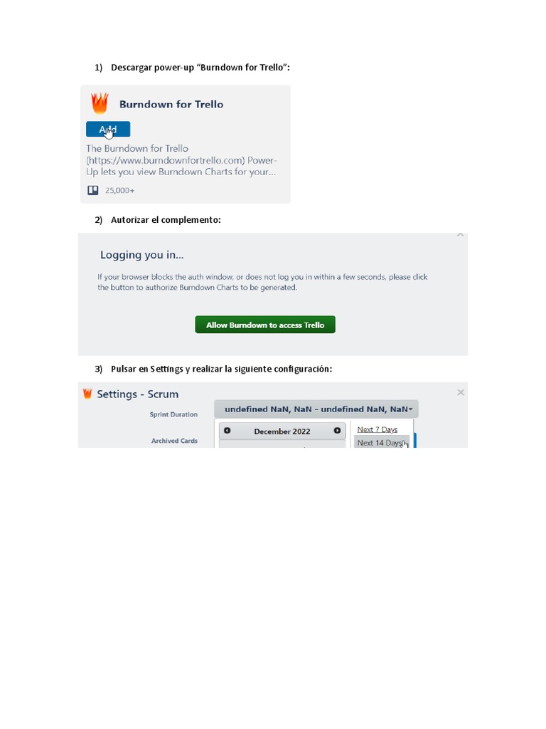 Ejercicio Alternativo Trello Scrum Burndown Chart | PDF