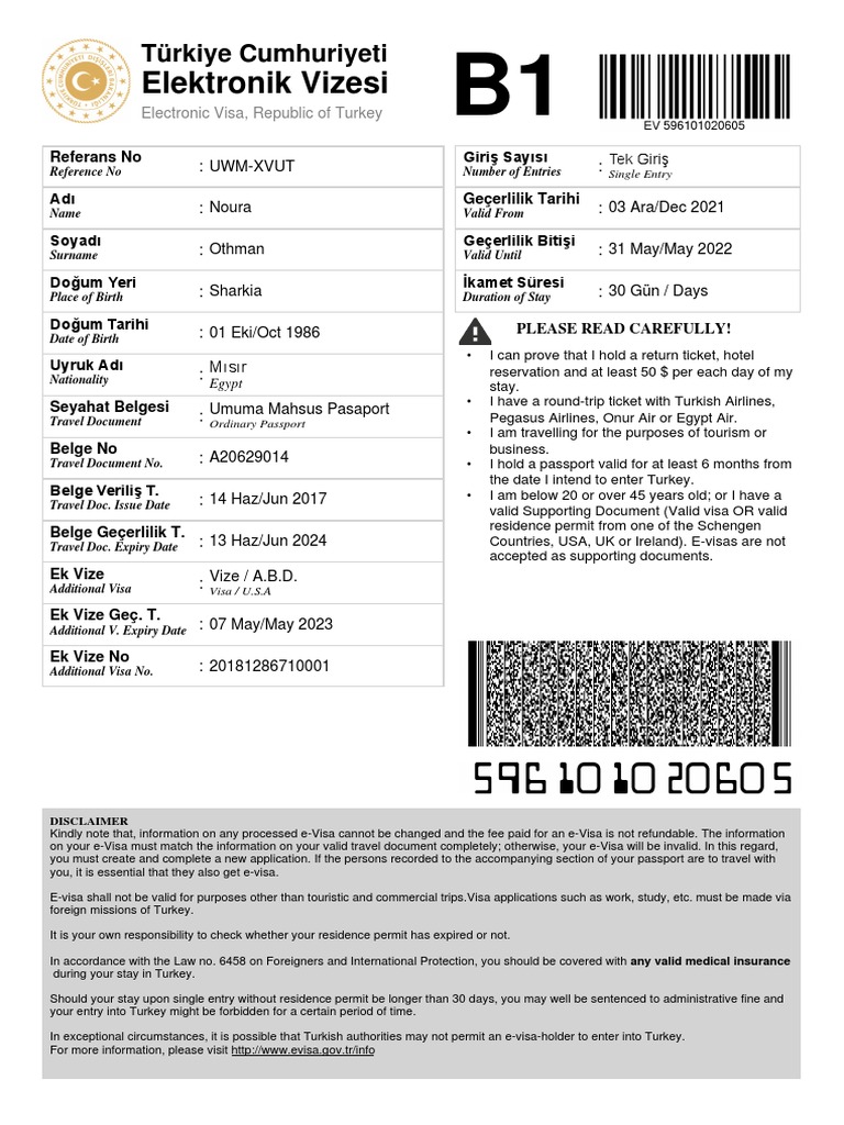 TR - EVisa - 596101020605 3 PDF | PDF | Travel Visa | International Law