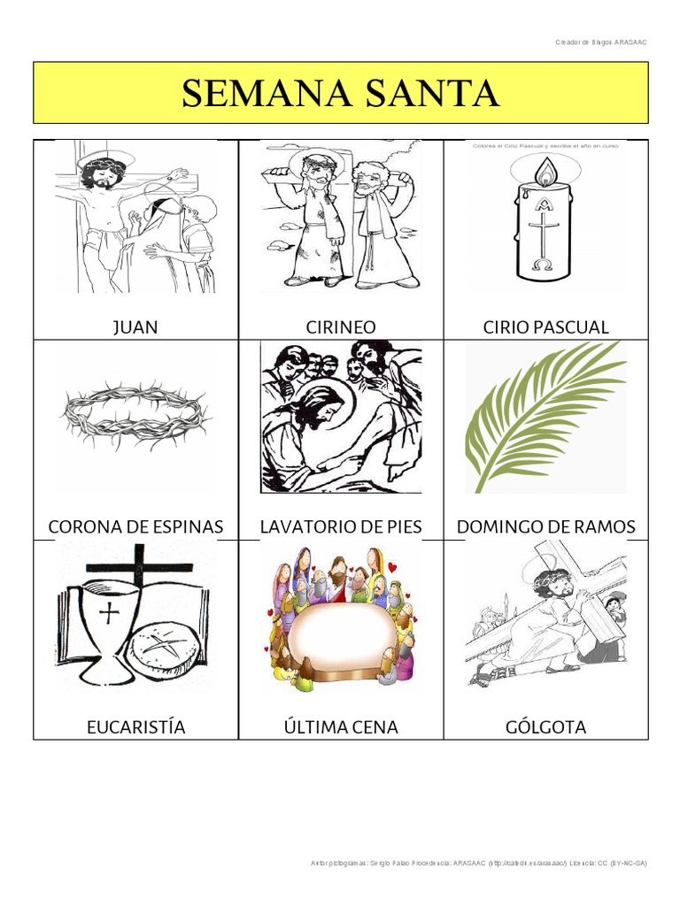 Bingo Semana Santa | PDF | Última cena | Rituales