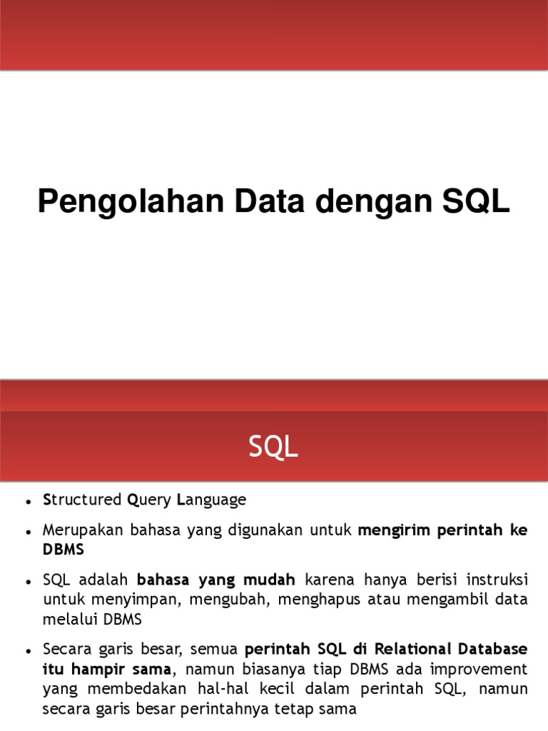 Panduan Belajar SQL untuk Pemula | PDF