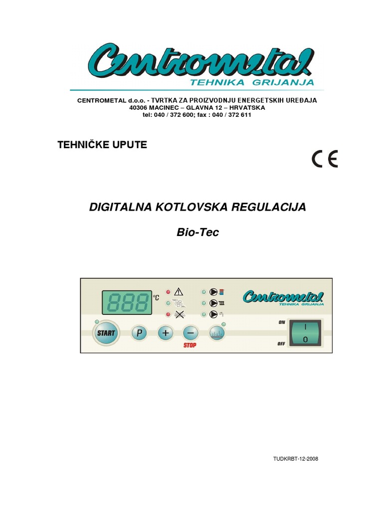 Teh Upute Regulacija Bio Tec PDF | PDF