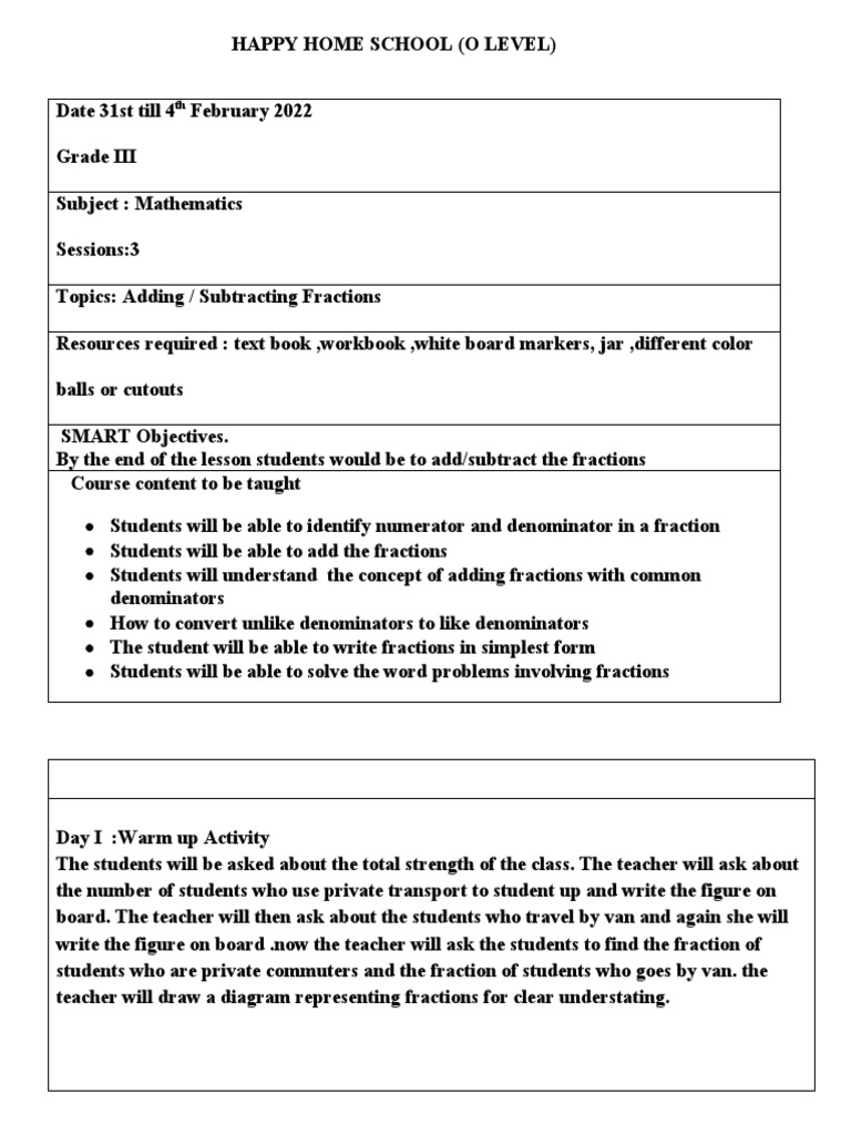 Adding and Subtracting Fractions Grade 3 | PDF | Textbook | Numbers