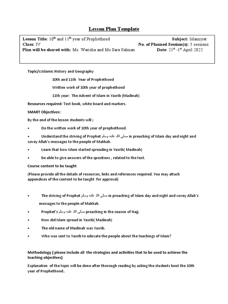 10th and 11th Year of Prophethood Grade 4 | PDF | Prophets And ...