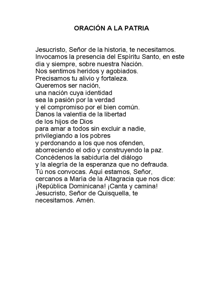 Oracion A La Patria | PDF