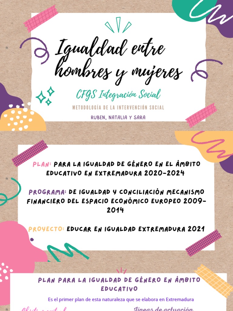 Plan Educativo para la Igualdad de Género | PDF | Igualdad de género ...
