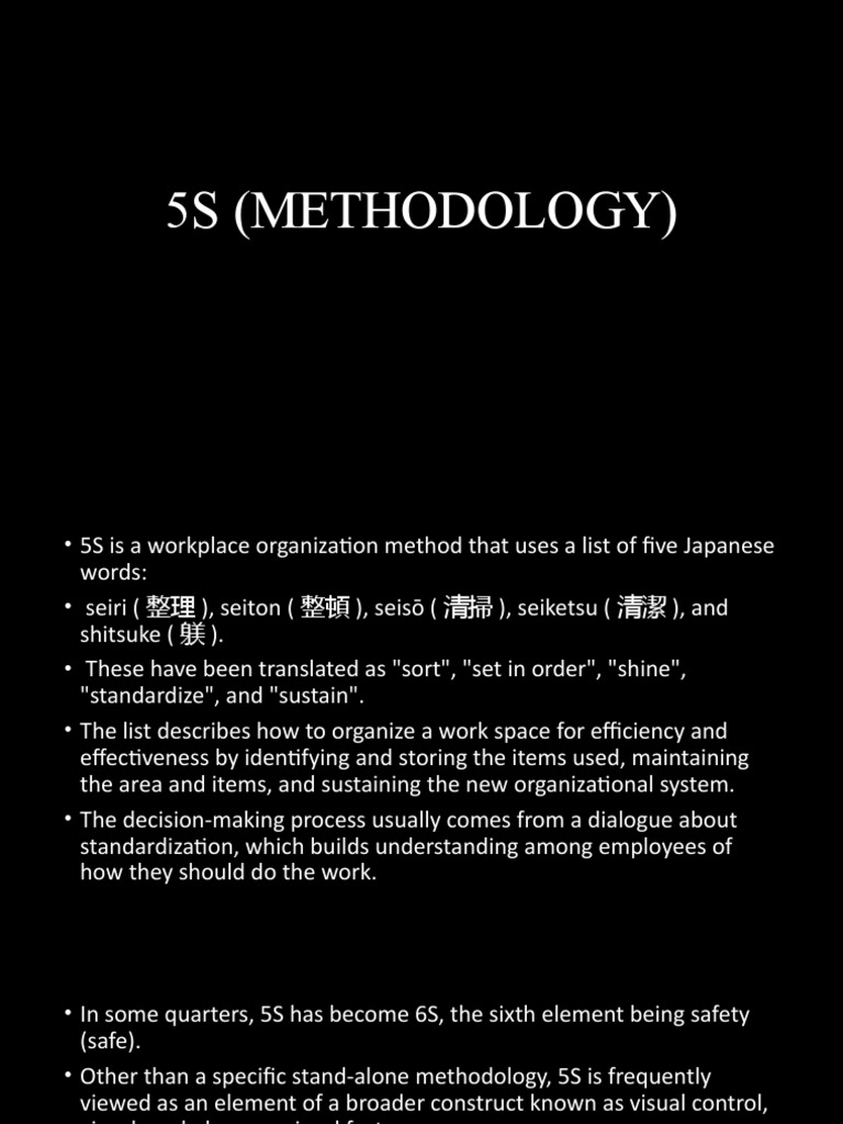 5S Methodology for Workplace Efficiency | PDF | Business
