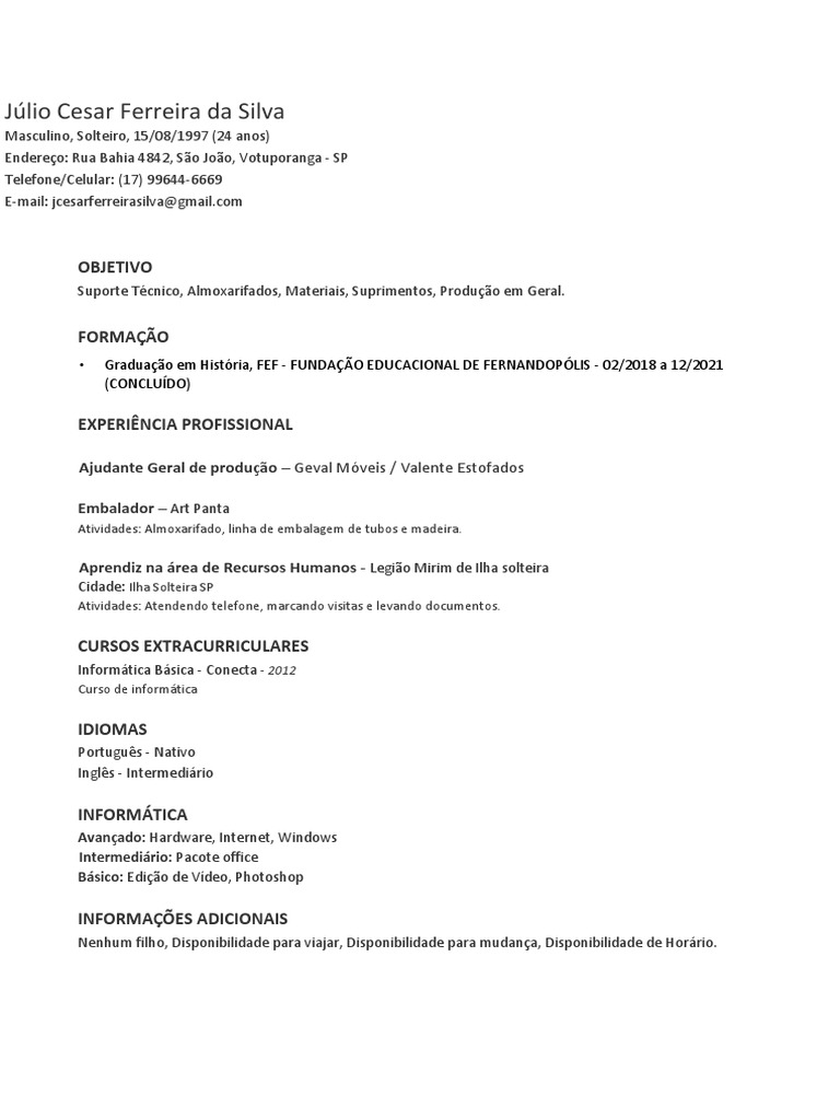 Currículo 2022 | PDF