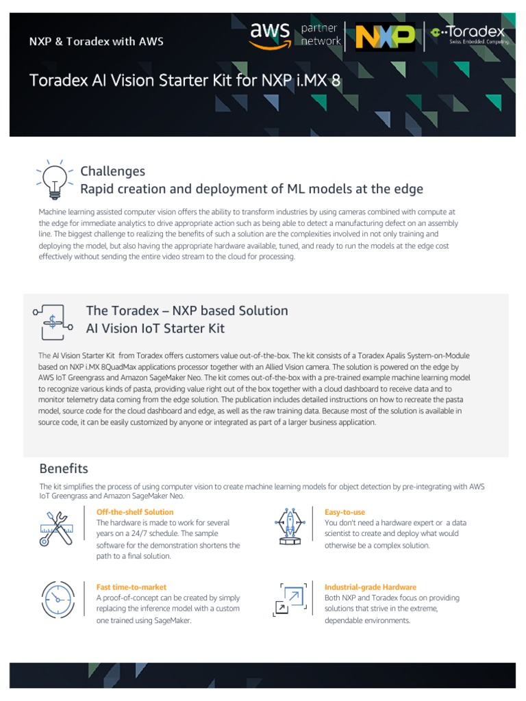 Toradex & NXP - AI Vision Starter Kit - Solution Brief - FINAL | PDF ...