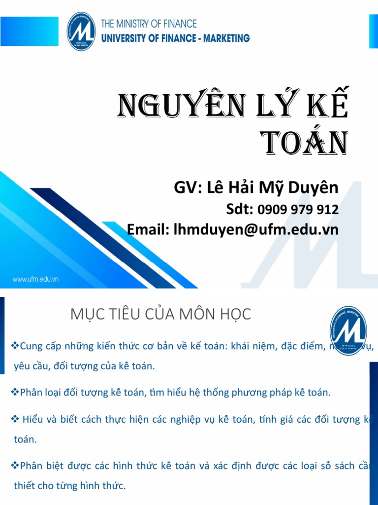 chương 1 - Nguyên lí kế toán -UFM | PDF
