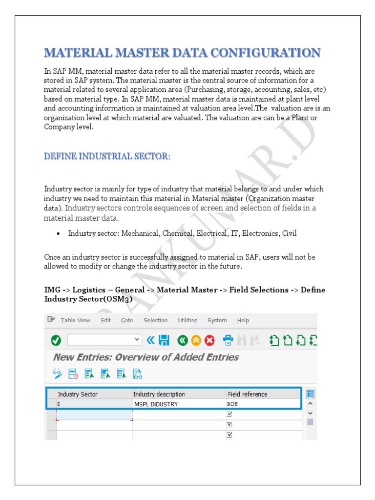 Material Master Data Cofiguration | PDF