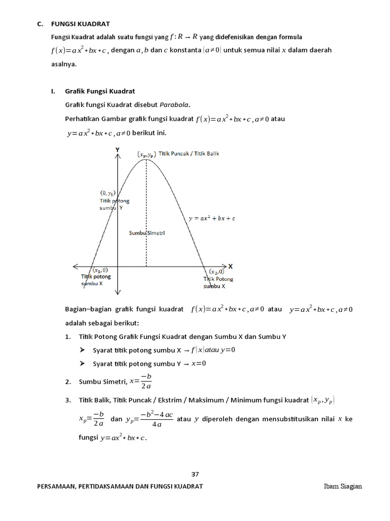 (PERTEMUAN 5) MODUL 5 (FUNGSI KUADRAT) | PDF