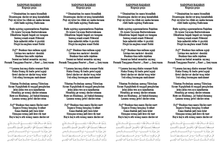 Nadoman Rajaban 23 | PDF | Memasak, Makanan, & Anggur | Agama ...