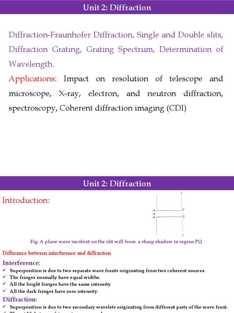 Unit 2: Diffraction Explained | PDF