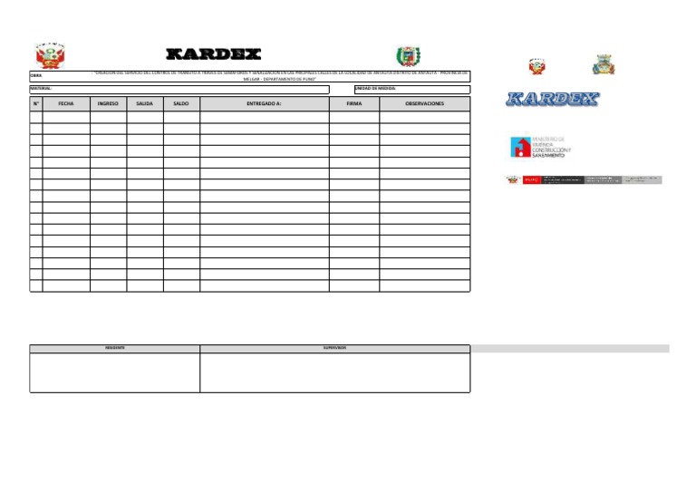 Formatos para Control de Almacen Kardex | PDF