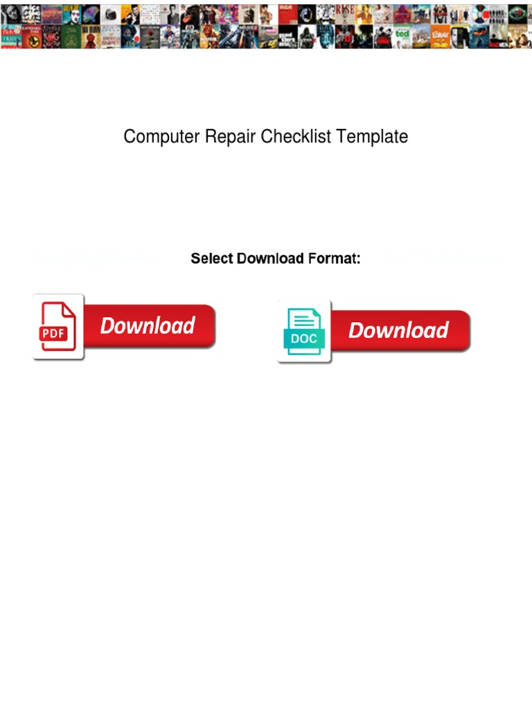 Computer Repair Checklist Template | PDF | Personal Computers ...