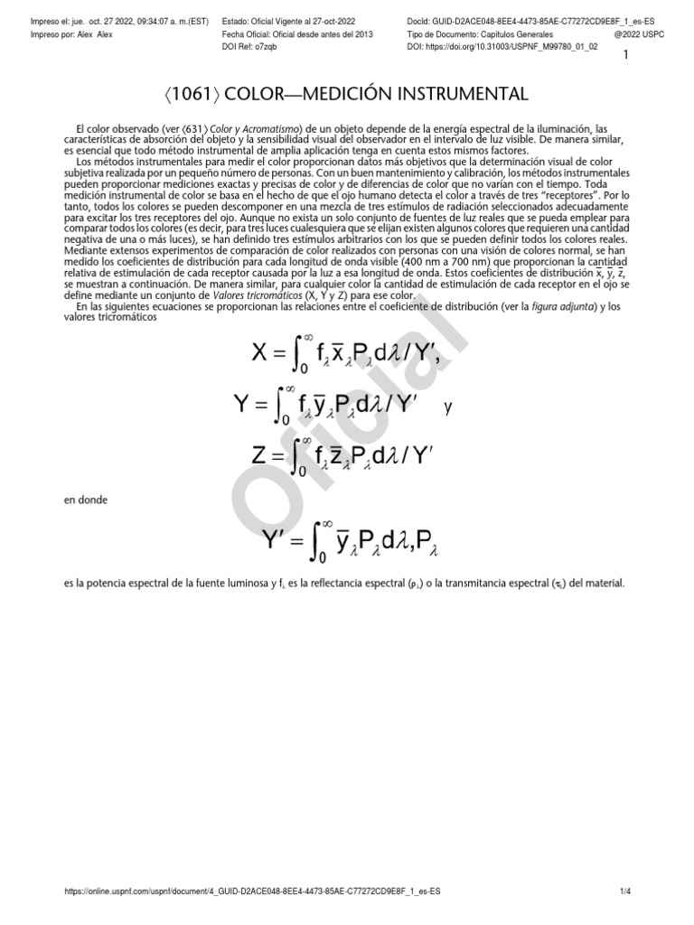 Medición Instrumental del Color | PDF | Color | Medición