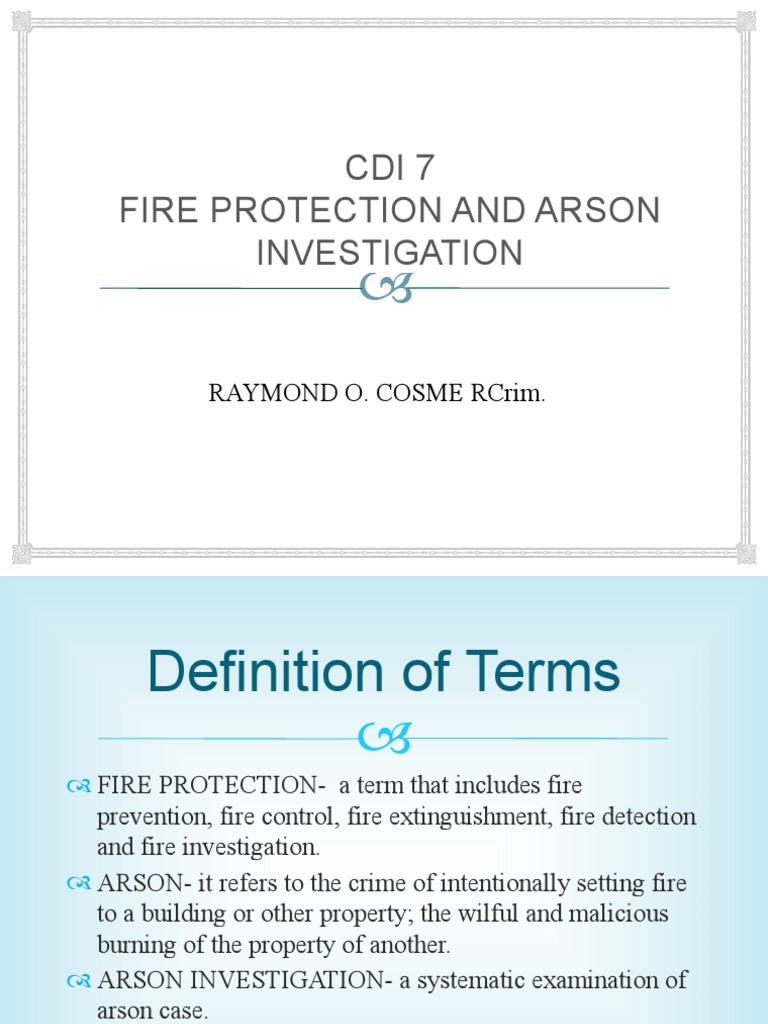 Arson Prelim Topic | PDF | Fires | Combustion