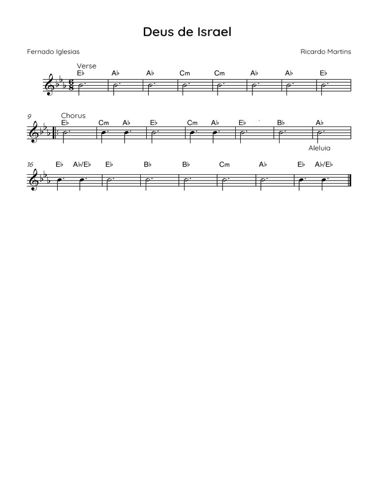 Deus de Israel - Partitura Inteira | PDF