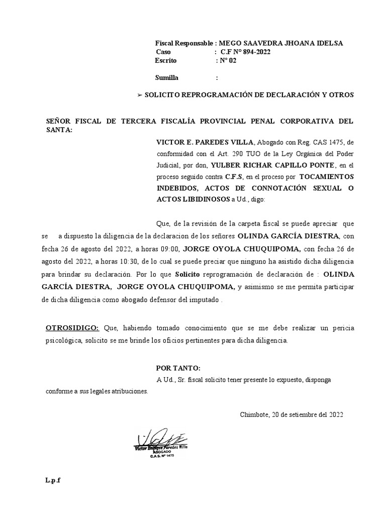 Reprogramación Declaracion | PDF | Finanzas y dinero | Derecho