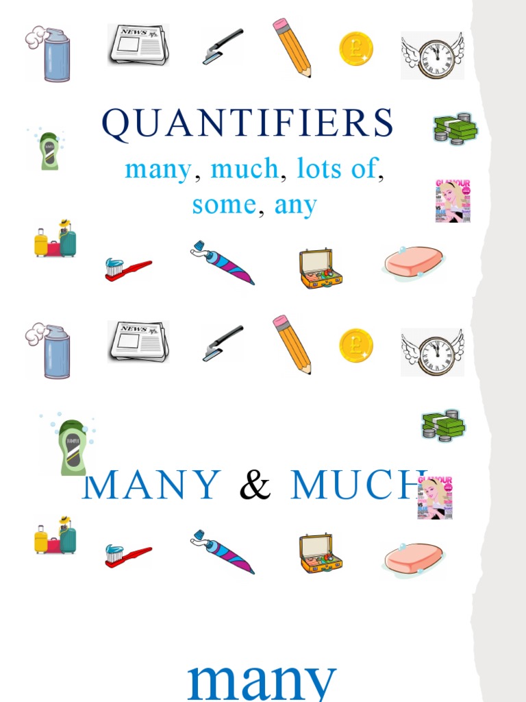 Quantifiers Many Much Lots of Some Any Flashcards Grammar Drills ...