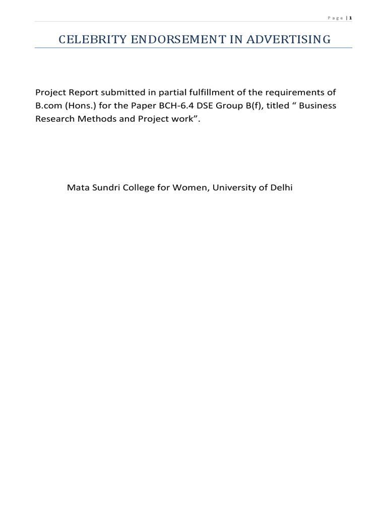 Celebrity Endorsement in Advertising PDF | PDF | P Value | Brand