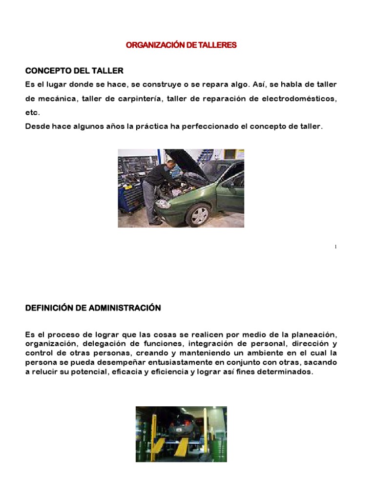El Concepto Del Taller PDF | PDF | Planificación