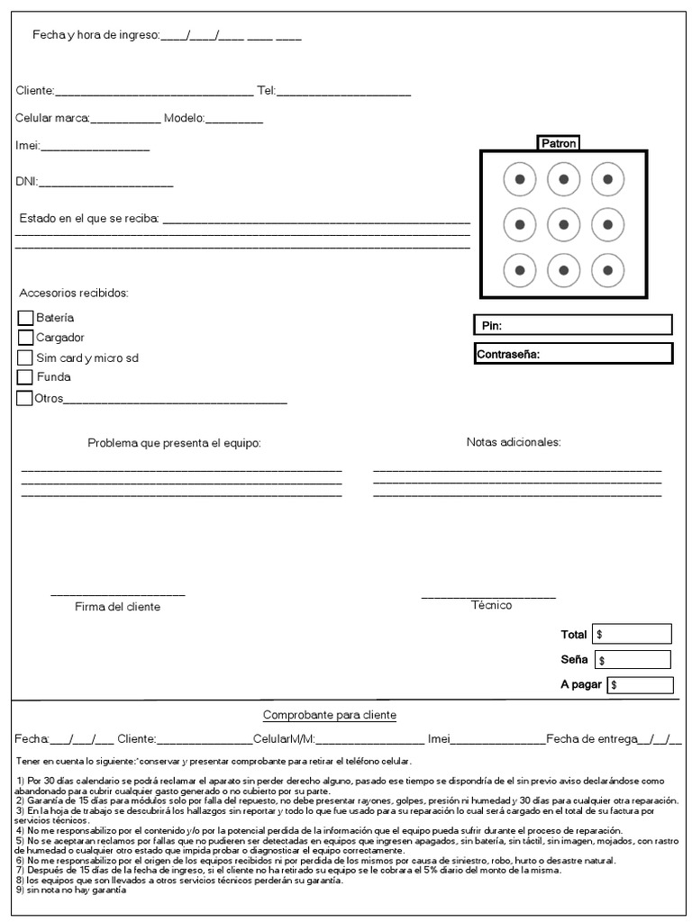 Recibo Celular Editable | PDF