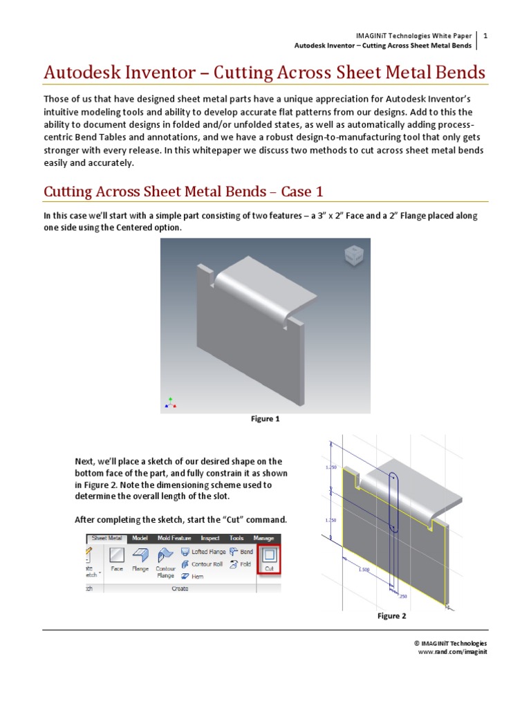 Autodesk Inventor Cut Across Bends | PDF | Sheet Metal | Computer Aided ...