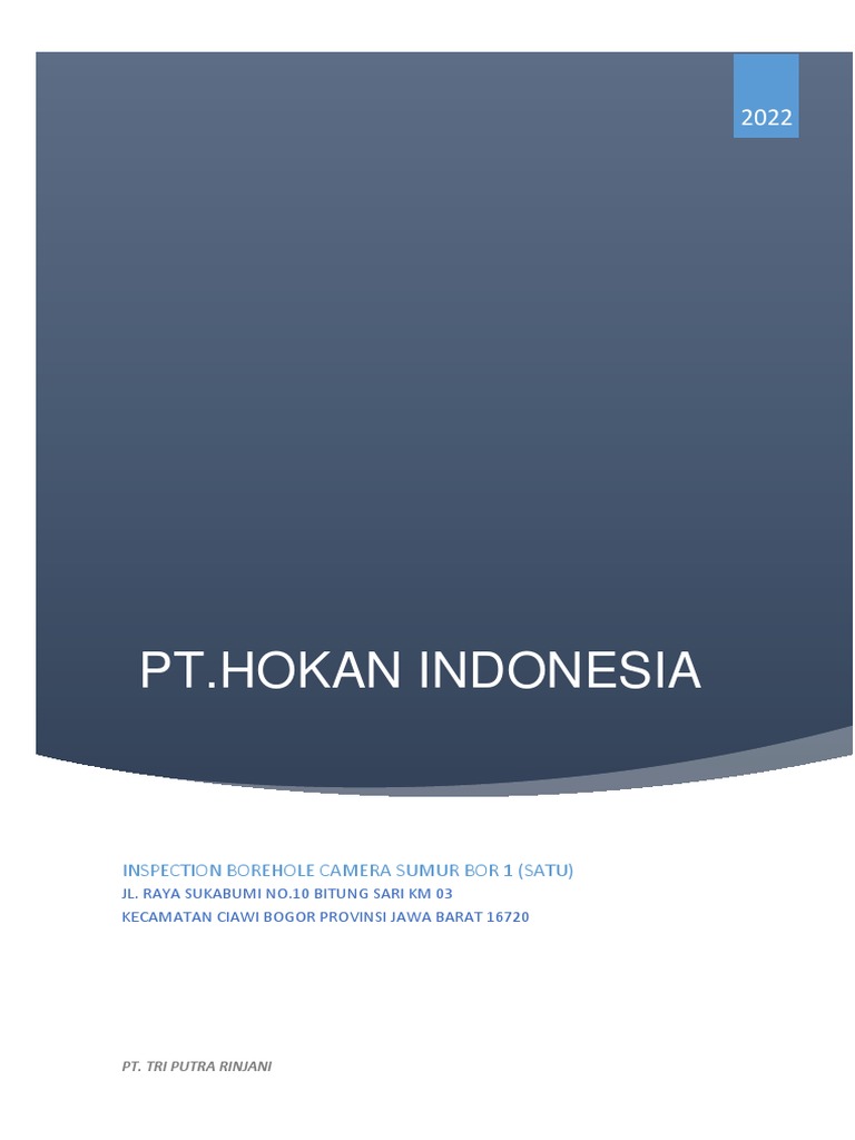 Borehole Camera PT - HOKAN INDONESIA SB 1 | PDF